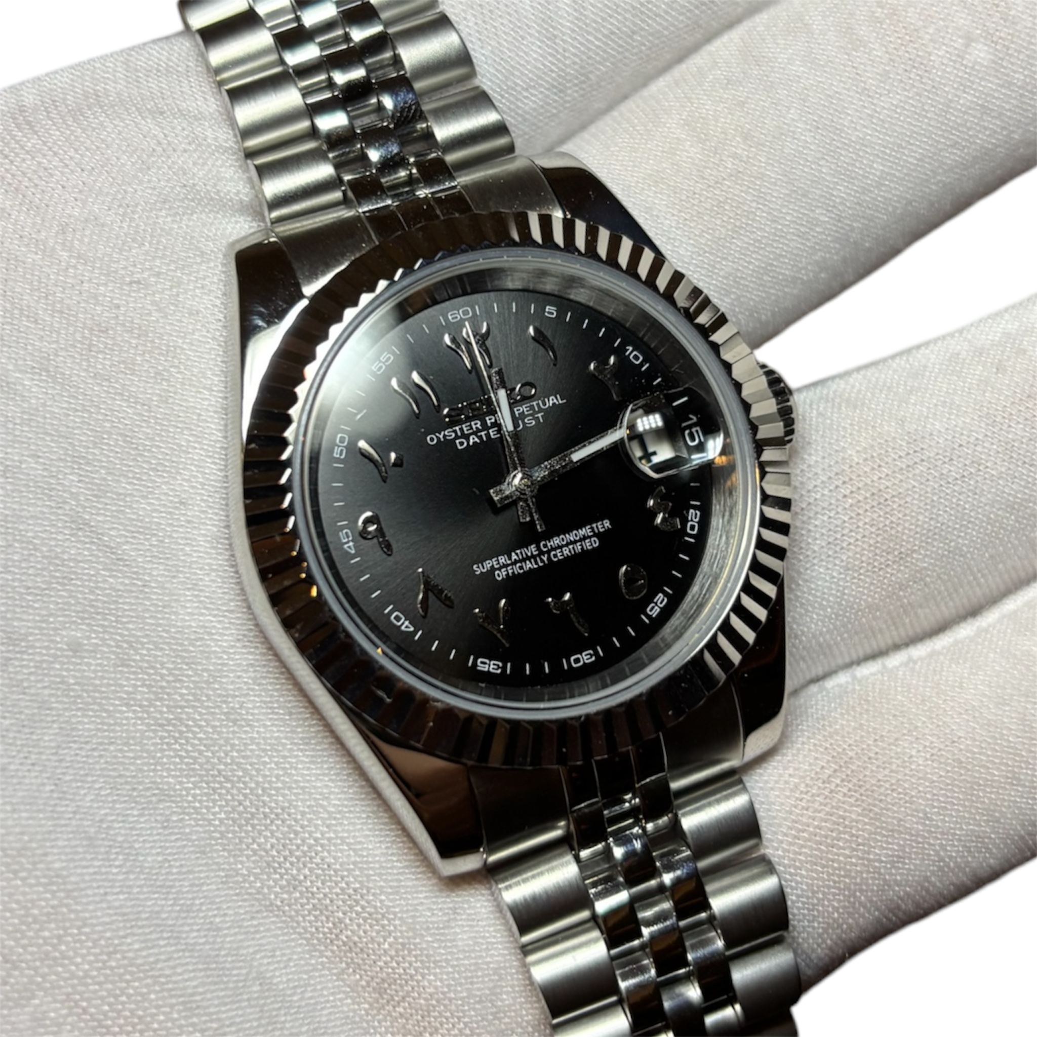 Seiko Mod Arabic dial noire – EnzoMods